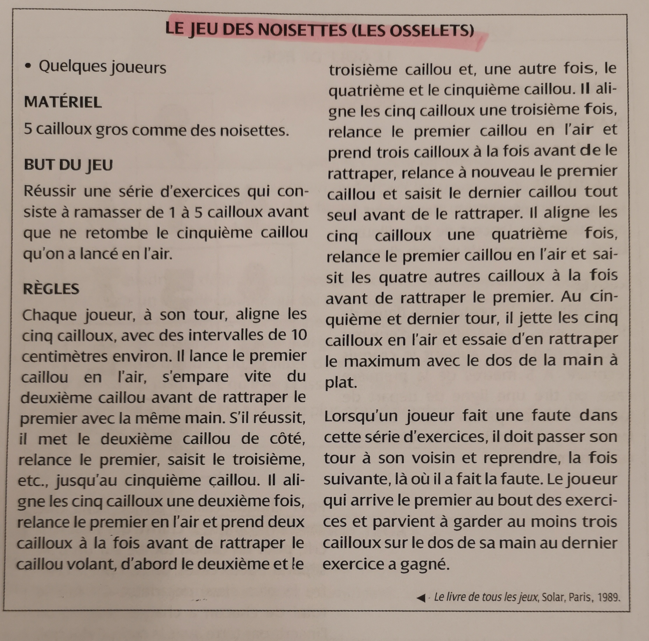 La règle du jeu | La classe d'Aurélie